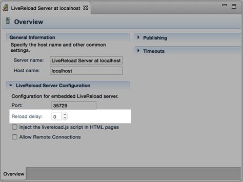 Livereload Create Server Inputpark