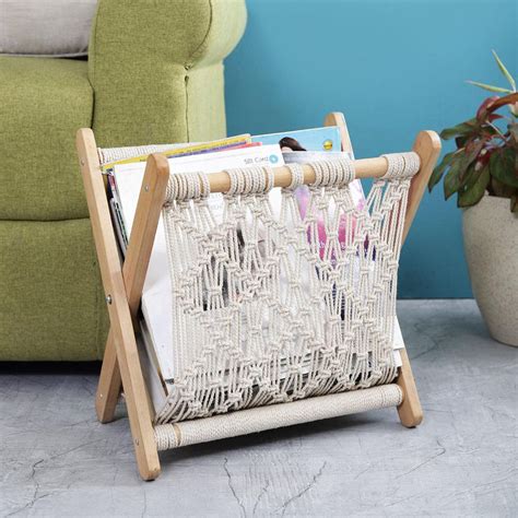 Buy The Decor Mart Macrame Handcrafted Mesh Organiser Natural Cotton Storage Basket Online