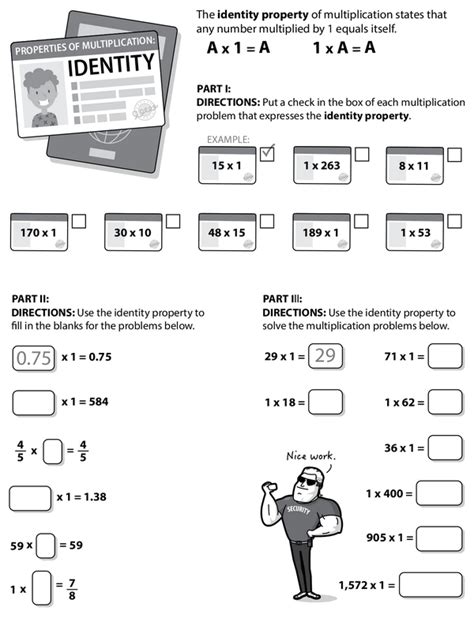 Identity Property Worksheet