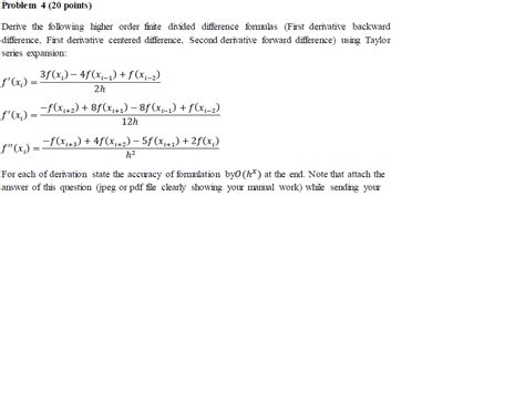 Solved Problem 4 20 Points Derive The Following Higher