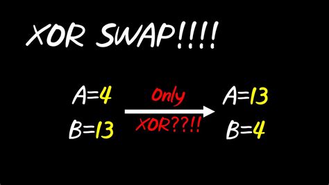 Xor Swap Detail Explanation Youtube
