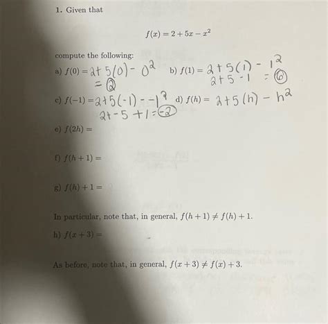 solved 1 given that f x 2 5x−x2 compute the following c
