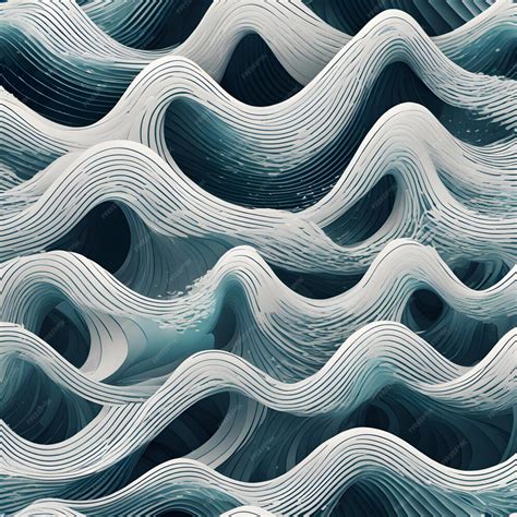 Premium Ai Image Abstract Blue Wave Pattern On An Empty Aqua Backdrop Ai Generative