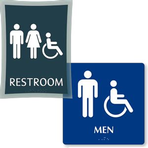 Men And Women Restroom Sign Sets Ada Compliant Bathroom Sign Kit