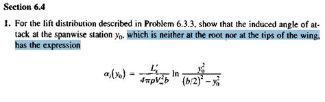 3 Show That The Downwash Velocity Induced At The