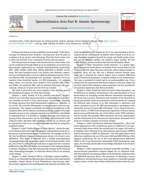Pdf Book Review X Ray Spectroscopy For Chemical State Analysis Jun