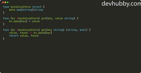 how to implement an efficient in memory key value store in golang r code