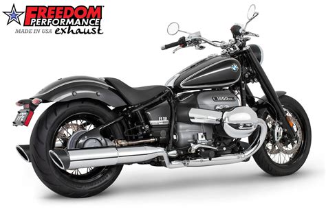 Bmw R18 프리덤 퍼포먼스 45 슬립온 머플러 크롬 엔드캡 슬래쉬 블랙