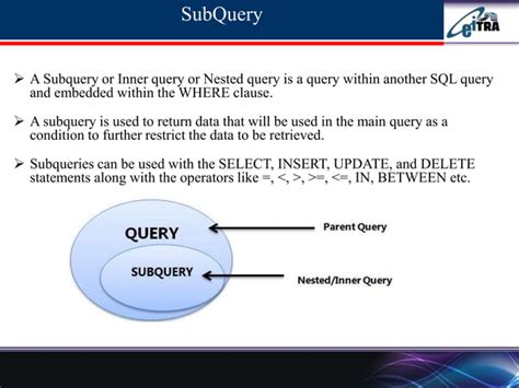 Sub Query Example With Advantage And Disadvantages Ppt