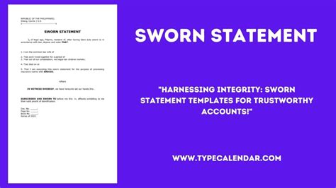 Free Printable Sworn Statement Templates Word PDF For Construction