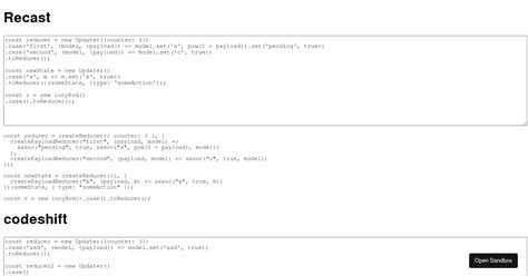 Jscodeshift Vs Recast Codesandbox