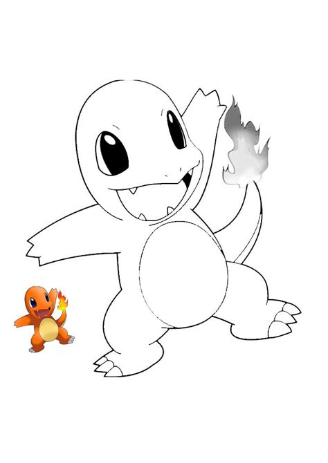 파이리 포켓몬스터 색칠공부 도안 그리기 네이버 블로그