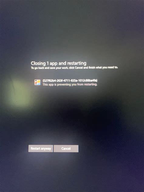 Mysterious App Preventing Restart Microsoft Community