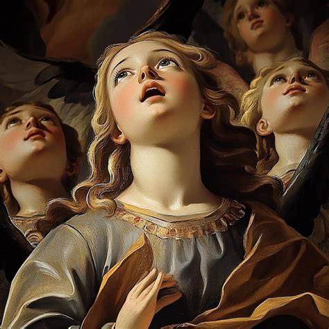 Assumption Of Mary With Closeup Focus On Her Face Premium Ai