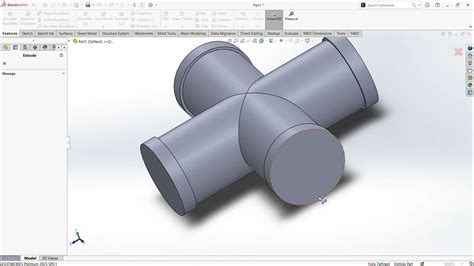 Cross Elbow Making By Solidworks 2023 Youtube
