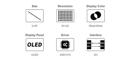 Buy Inch OLED Display Module Resolution I C Communication Black White Display
