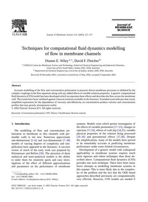 pdf techniques for computational fluid dynamics modelling of flow in