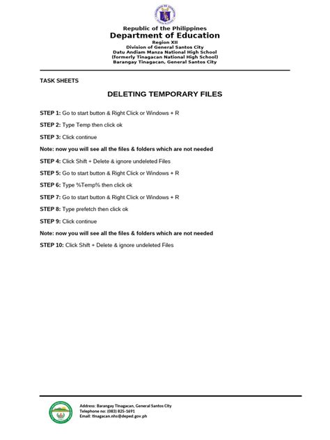 Deleting Temporary Files Pdf