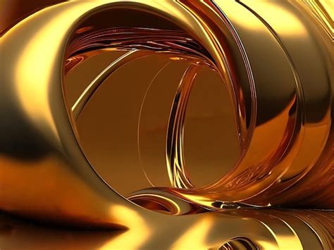 premium ai image golden 3d rendering of an abstract background with a