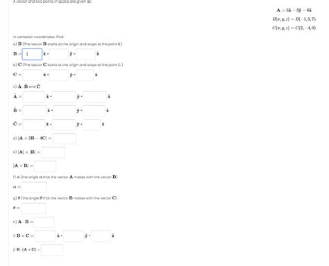 Solved A Vector And Two Points In Space Are Given As Chegg