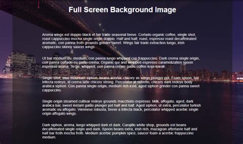 12 Html Css Background Image Full Screen Examples Onaircode