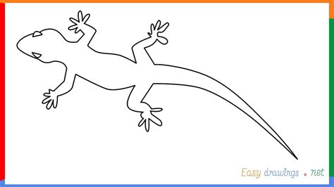 Lizard Drawing Simple Simple Black And White Line Drawing Of A Lizard