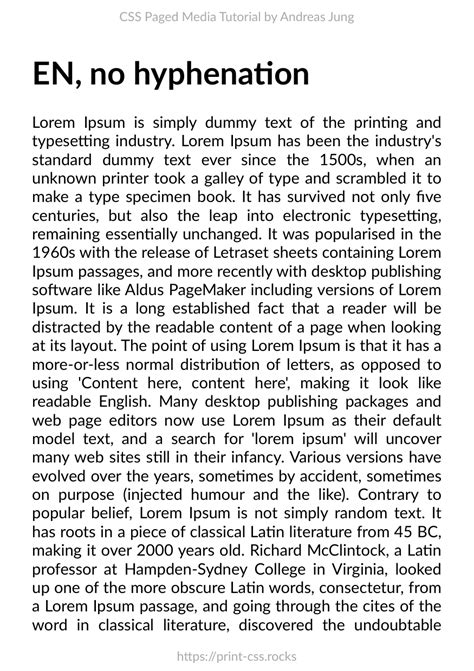 Print Cssrocks Printcss Css Paged Media Tutorial And Information