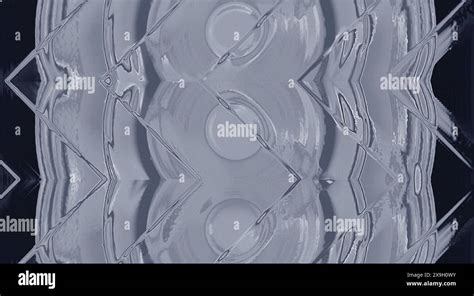 Abstract Symmetrical Geometric Pattern With Metallic Silver And Blue Tones Creating An