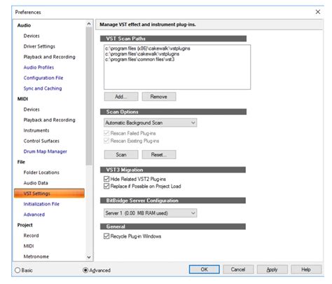 Cakewalk Sonar Documentation File Vst Settings