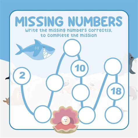 Premium Vector Missing Numbers Write The Answer Correctly Educational Printable Math Worksheet
