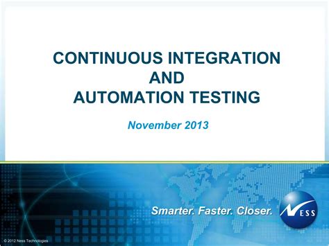 Test Automation And Continuous Integration Ppt
