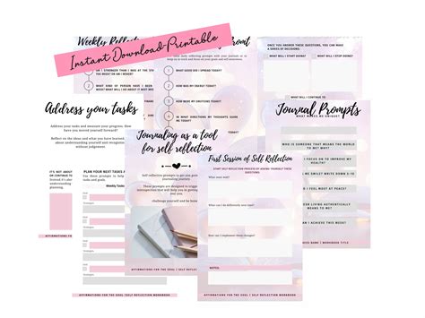 Self Reflection Workbook With Deep Questions And Personal Growth Prompts Instant Download