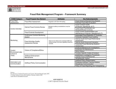 Fraud Risk Management Program â Framework Summary