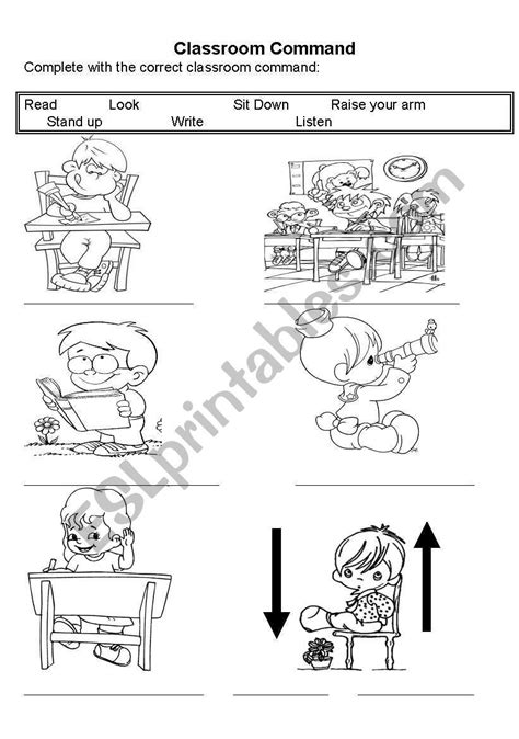 Classroom Commands Esl Worksheet By Pipinhanv Classroom Commands