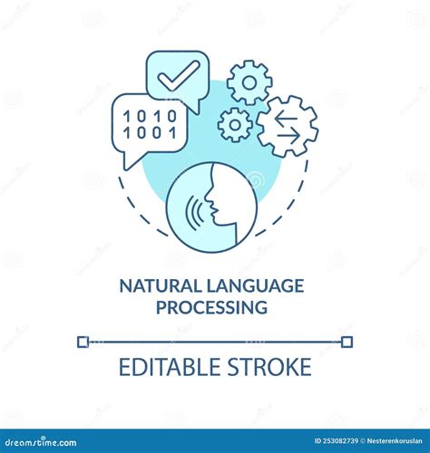 Natural Language Processing Turquoise Concept Icon Stock Vector