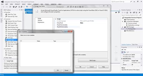 Sql Readwritevariable List Is Empty In Ssis Of Script Component