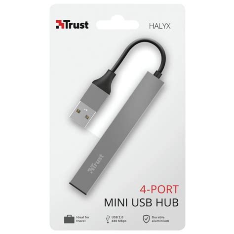 TRUST 23786 Halyx Aluminium 4 Port Mini USB Hub IPon Hu