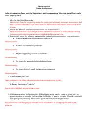 Macroeconomics Chapter Assignment Docx Macroeconomics Chapter Assignments Make Sure You