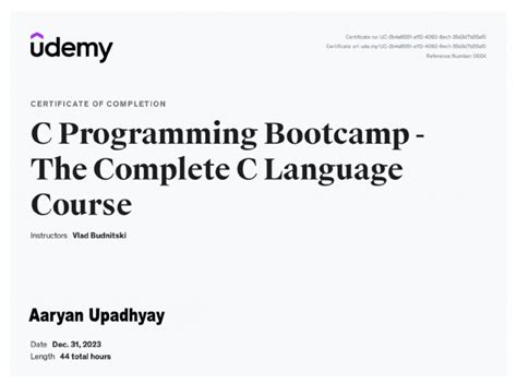 Udemy Certificate Pdf