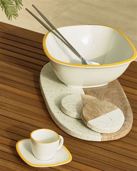 Набор из 4 х подставок Augustine дерево и терраццо от La Forma Ex