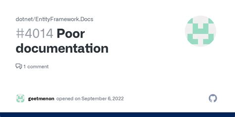 poor documentation · issue 4014 · dotnet entityframework docs · github