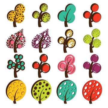Tree Set Wood Design Vector Set Wood Design PNG And Vector With Transparent Background For