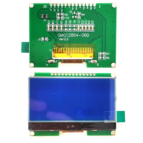 Display LCD 128x64 SPI Fundo Azul Letra Branca CDR06 LCD Casa da Robótica Loja de