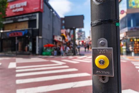 Yellow Traffic Light Button Crosswalk Button For Pedestrian With