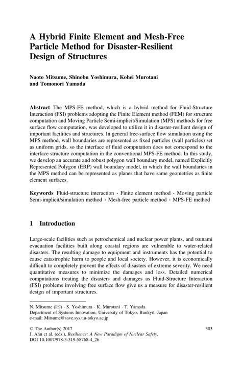 PDF A Hybrid Finite Element And Mesh Free Particle Method For