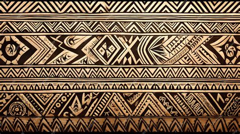 Fijian Tapa Cloth Pattern Premium Ai Generated Image