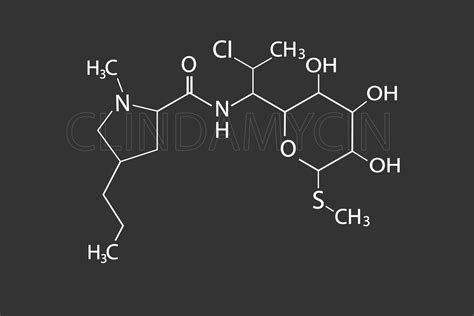 Clindamycin Molecular Skeletal Chemical Formula 41454649 Vector Art At Vecteezy