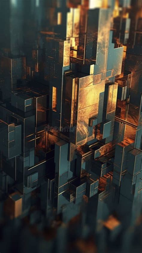 Abstract Design With Overlapping Layers And Translucent Elements Ai Generated Stock Illustration