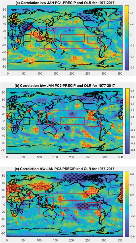 Eofs Of Standardized Olr For January Over 1977 2017 A Eof1 Shows