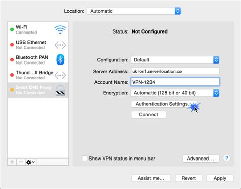 VPN Setup For MAC OS X L2TP Protocol Smart DNS Proxy Support